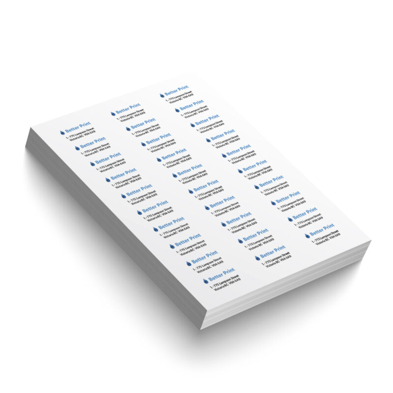 Paper Label Sheets - Better Print Victoria